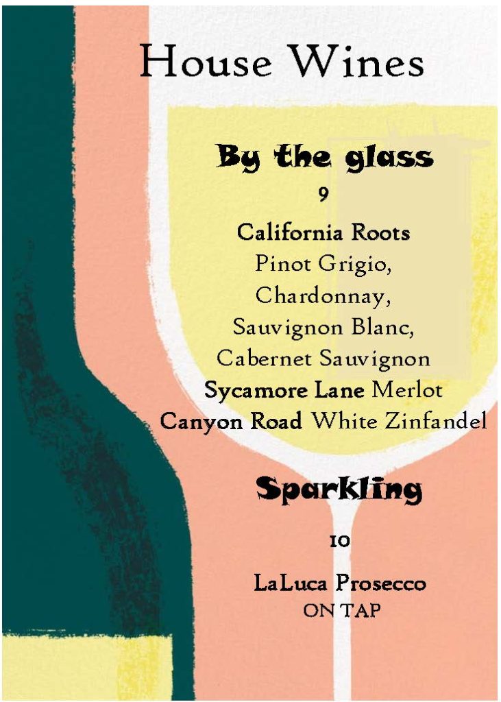 Drink Menus – Poco's