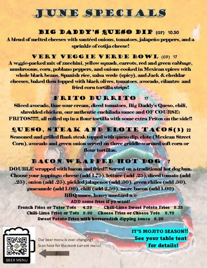 Menus – Poco's