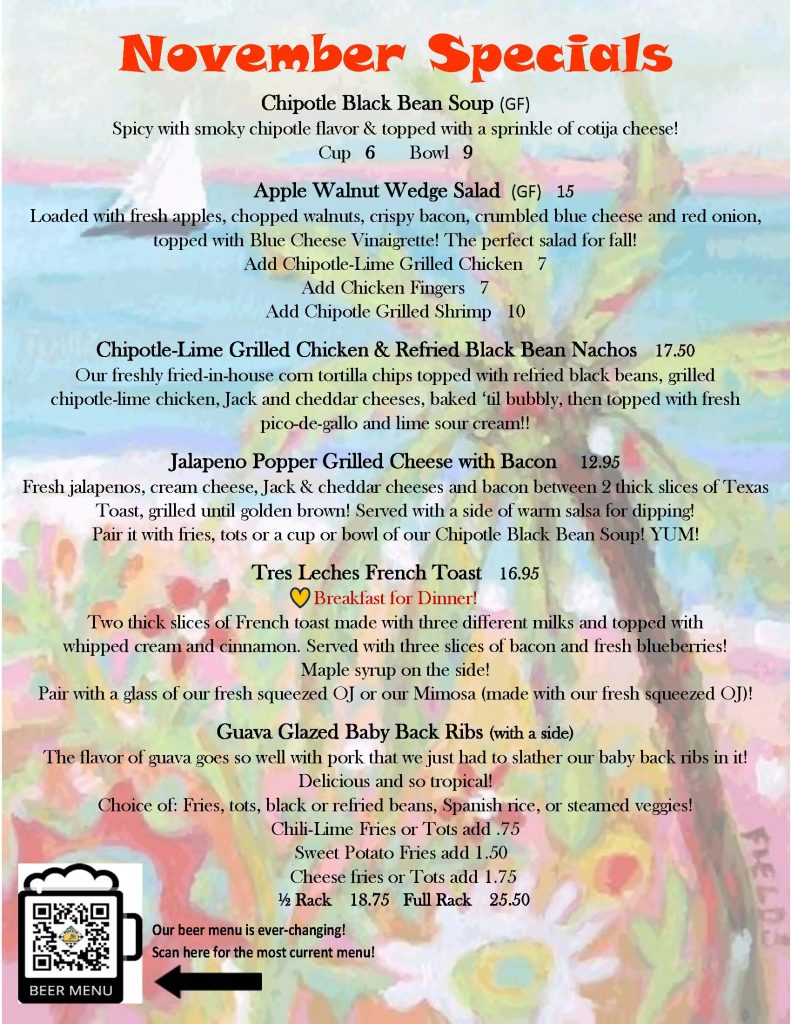 Menus - Poco's